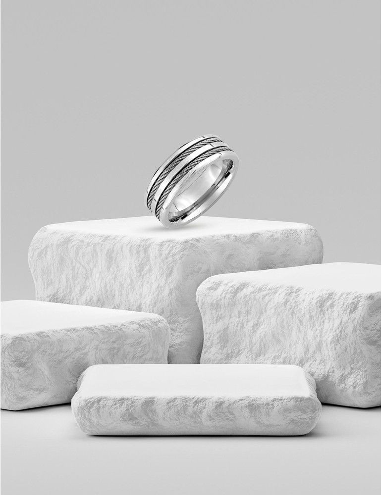 CARGO bague acier câble Tailles bagues 62