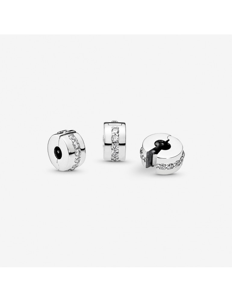 PANDORA Charm Clip Rangée Scintillante Incolore